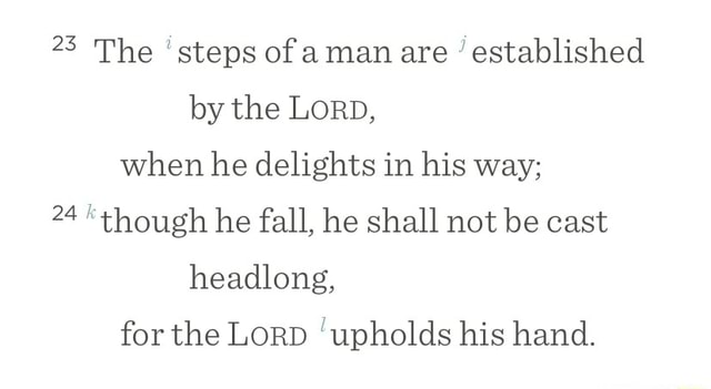 23 The 'steps of man are ' established by the Lorp, when he delights in ...