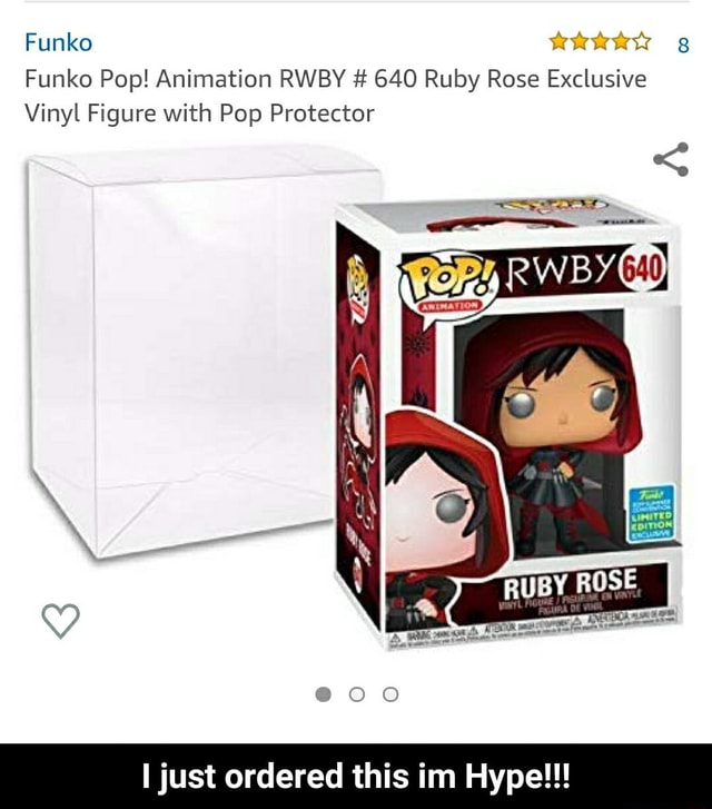 Funko ARMAR 8 Funko Pop! Animation RWBY 640 Ruby Rose Exclusive Vinyl ...