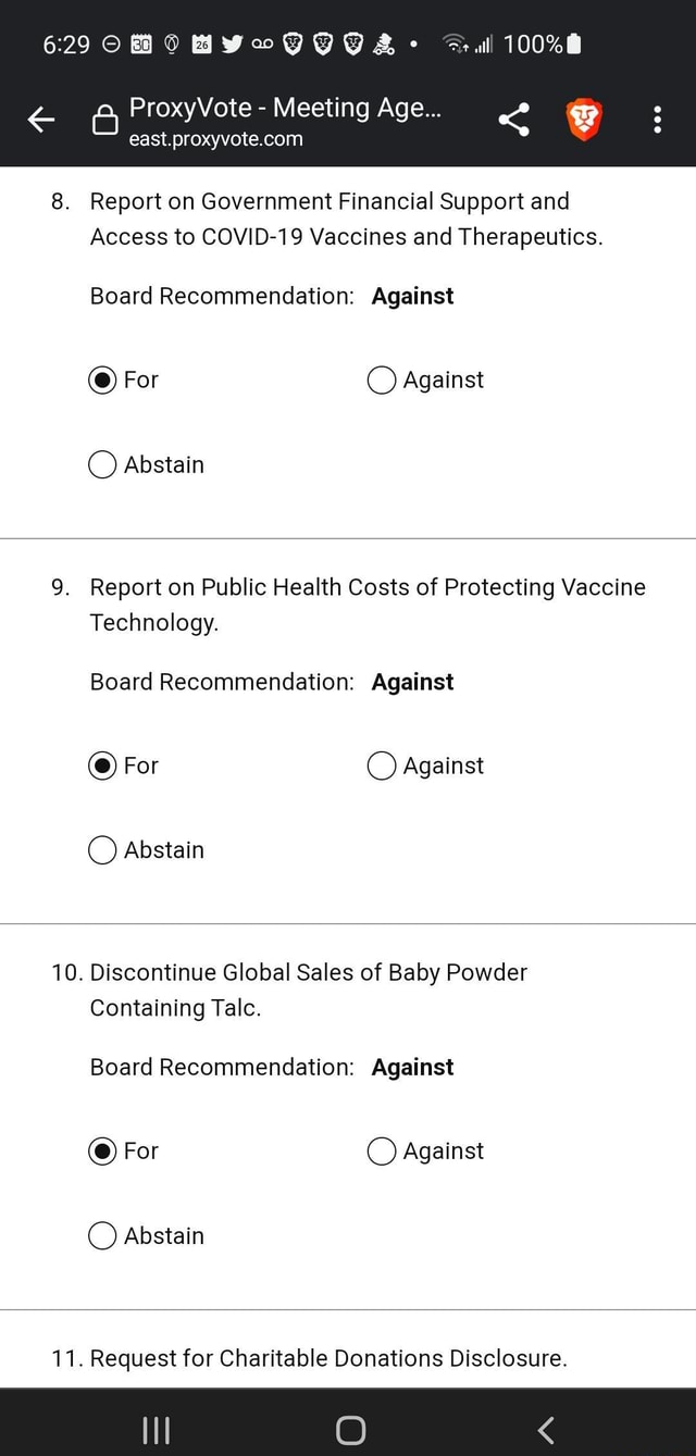 629 MO & ProxyVote - Meeting Age... 8. Report on Government Financial ...
