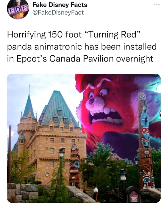 Horrifying 150 foot "Turning Red" panda animatronic has been installed ...