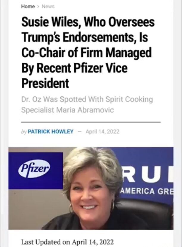 Susie Wiles, Who Oversees Trump's Endorsements, Is Co-Chair of Firm ...