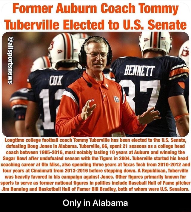 Former Auburn Coach Tommy Tuberville Elected to U.S. Senate \ i ...