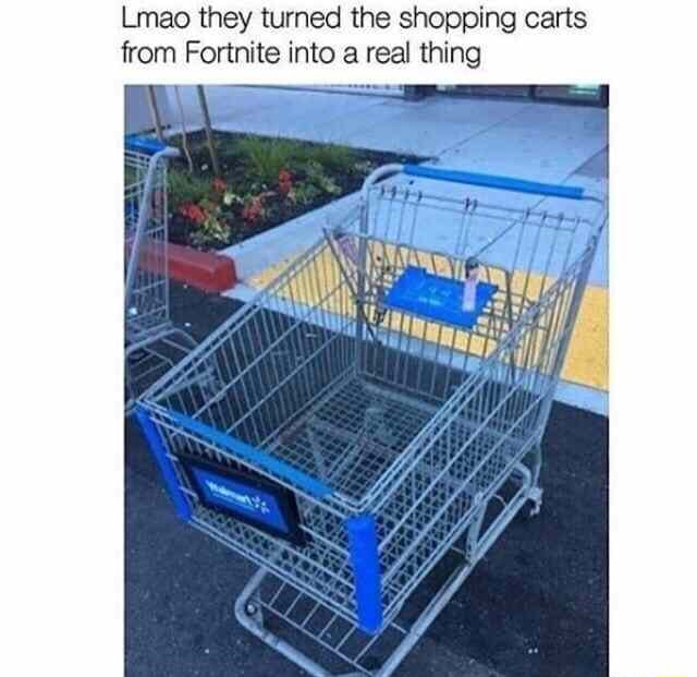 Lmao they turned the shopping carts from Fortnite into a real thing ...