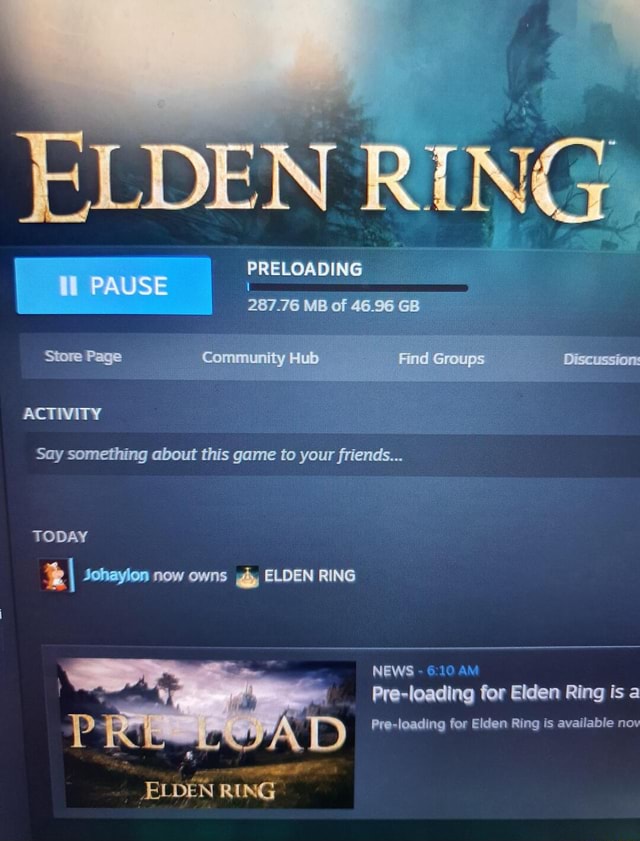 IN RING PRELOADING PAUSE 287.76 MB of 46.96 GB Store Page ACTIVITY Say something about this game ...