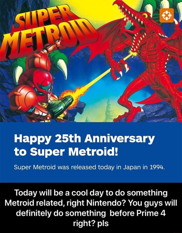 Happy 25th Anniversary to Super Metroid! Super Metroid was released ...