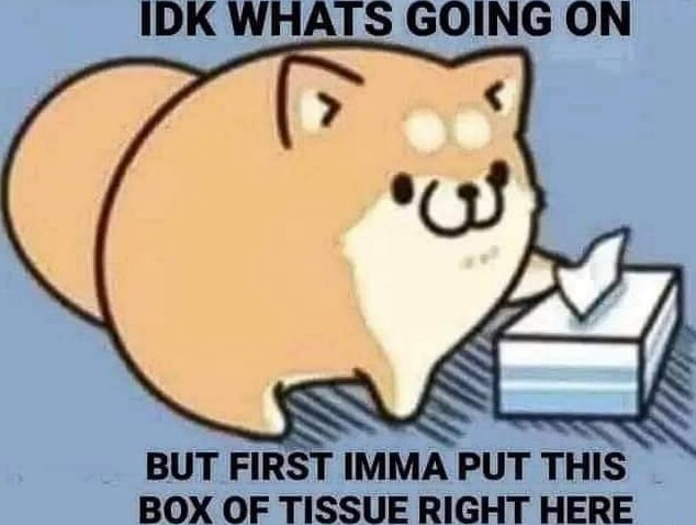 DK WHATS GOING ON BUT FIRST IMMA PUT THIS BOX OF TISSUE RIGHT HERE - iFunny
