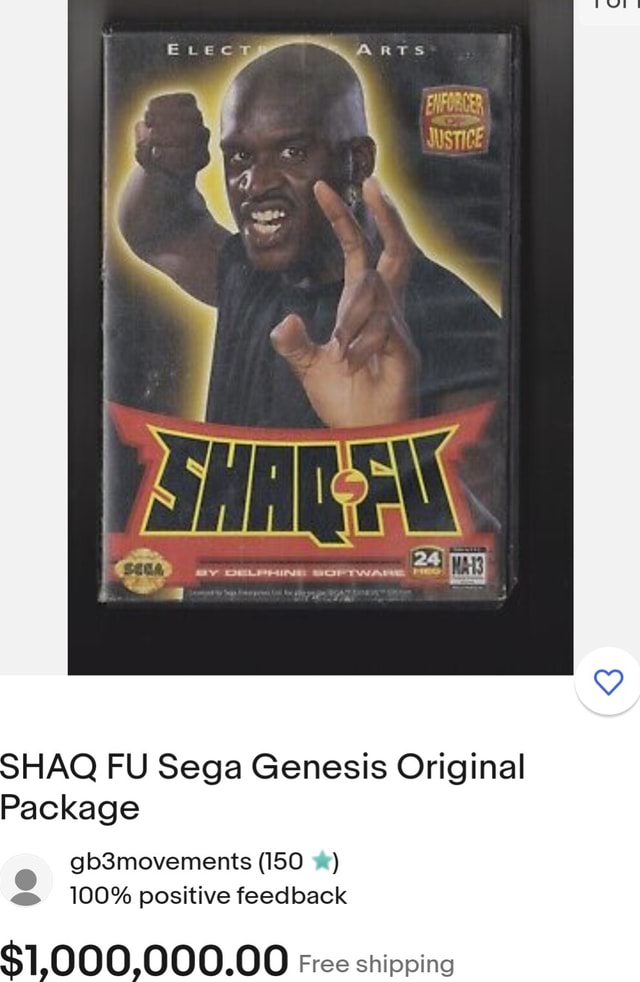 ARTS 24) SHAQ FU Sega Genesis Original Package gb3movements (150 ww) 100% positive feedback elem ...