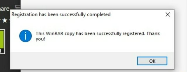 Registration has been successfully completed you! © This WinRAR copy ...