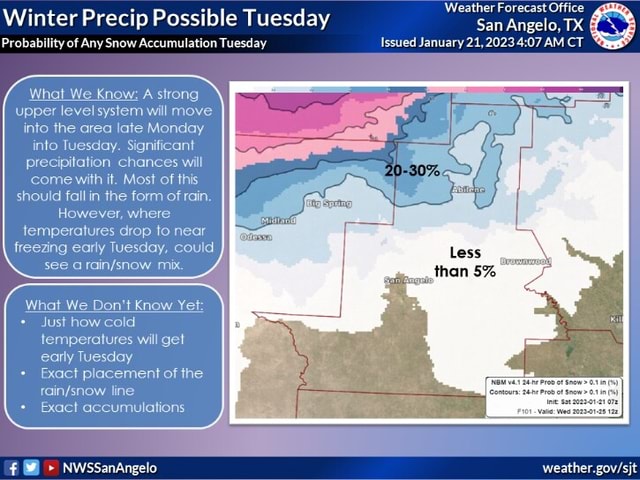 Winter Precip Possible Tuesday Probability of Any Snow Accumulation ...