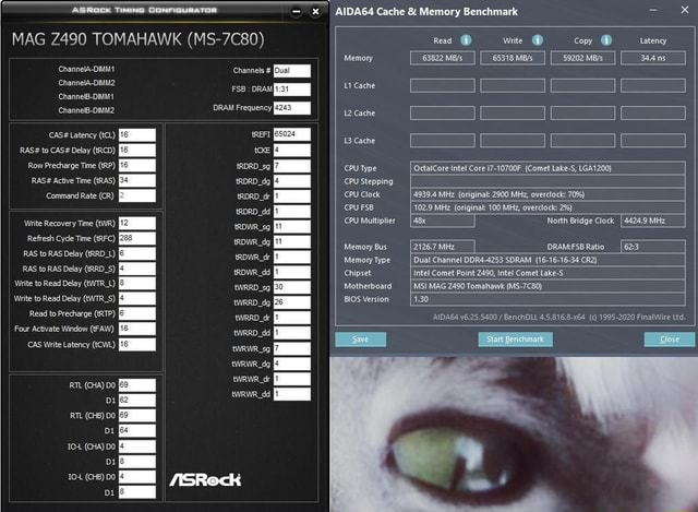 Ram - MAG Z490 TOMAHAWK (MS- ChannetA-DIMM2 ChannelB-DIM2 RAS# to CAS ...