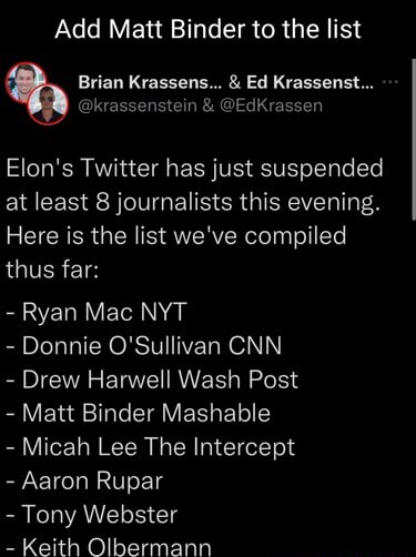 Add Matt Binder to the list Brian Krassens... & Ed Krassenst ...