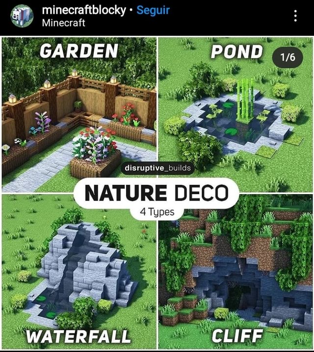 Minecraftblocky - Seguir Minecraft WATERFALL GARDEN POND NATURE DECO ...