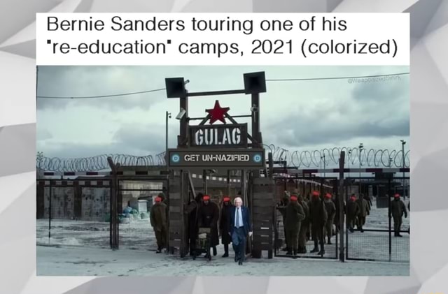 Bernie Sanders touring one of his "re-education" camps, 2021 (colorized ...
