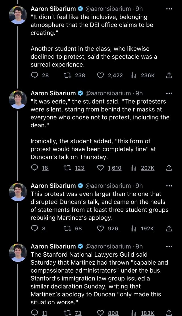 Aaron Sibarium "It didn't feel like the inclusive, belonging atmosphere ...