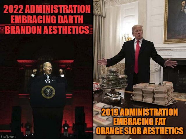 2022 ADMINISTRATION EMBRACING DARTH BRANDON AESTHETICS ORANGE SLOB ...
