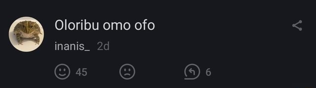 Oloribu omo ofo inanis. Os O - iFunny