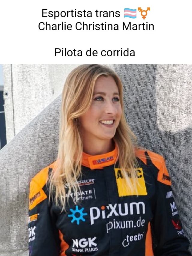 Esportista trans Charlie Christina Martin Pilota de corrida pixum. (le ...