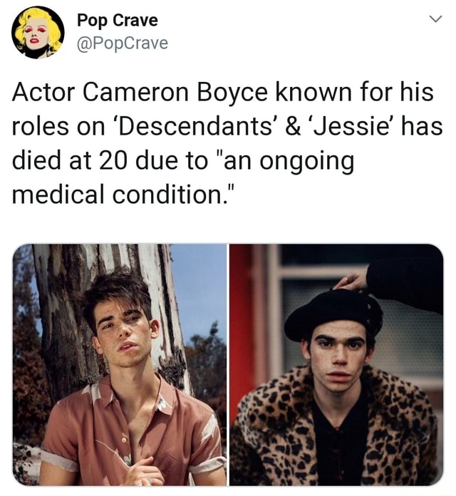 Actor Cameron Boyce known for his roles on ‘Descendants’ & 'Jessie’ has ...