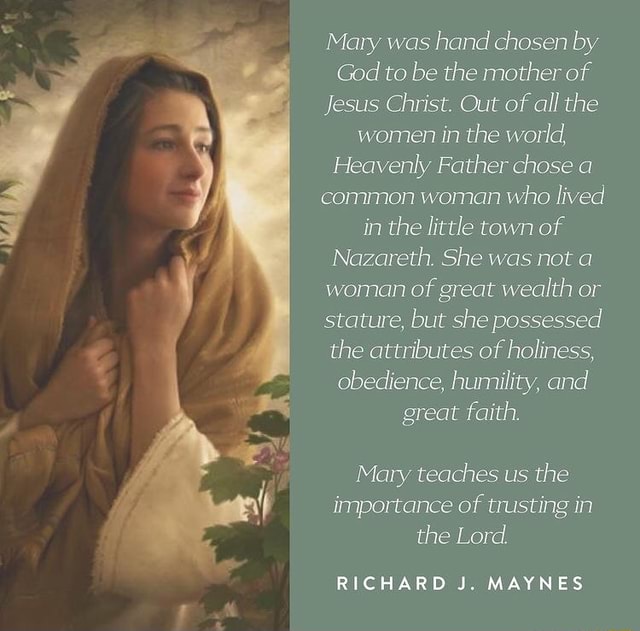 Mary was hand chosen by God to be the mother of Jesus Christ. Out of ...