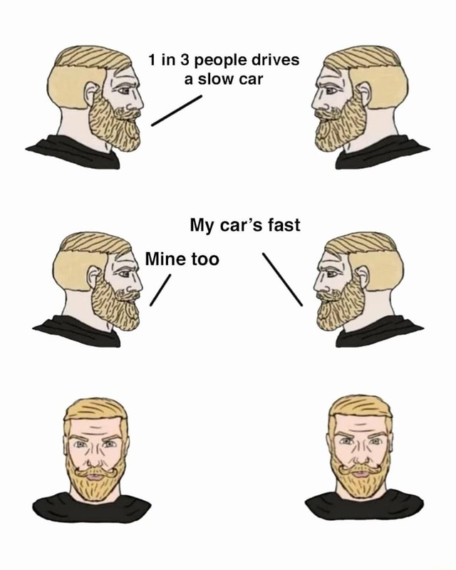 1 in 3 people drives a slow car My car's fast ine too \ - iFunny