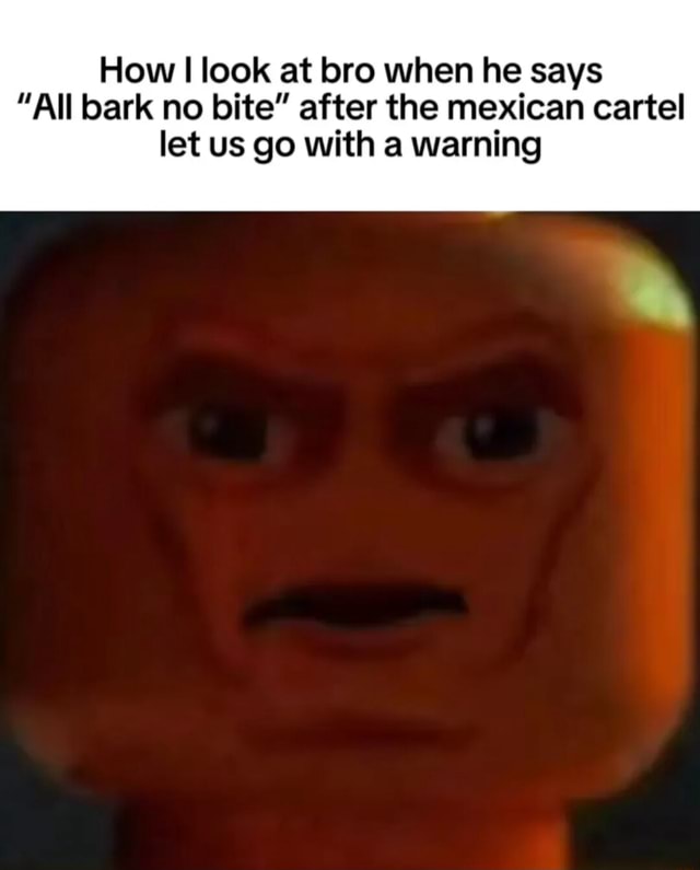 How I look at bro when he says "All bark no bite" after the mexican ...