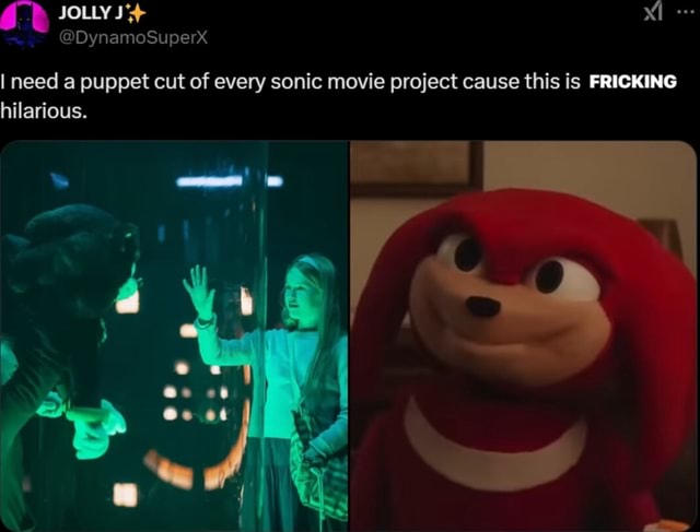 Xl I need a puppet cut of every sonic movie project cause this is ...