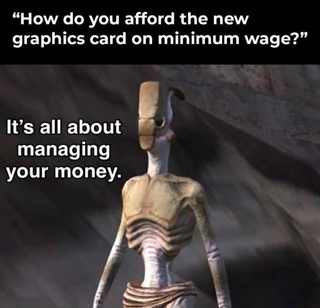 "How do you afford the new graphics card on minimum wage?" It's all ...