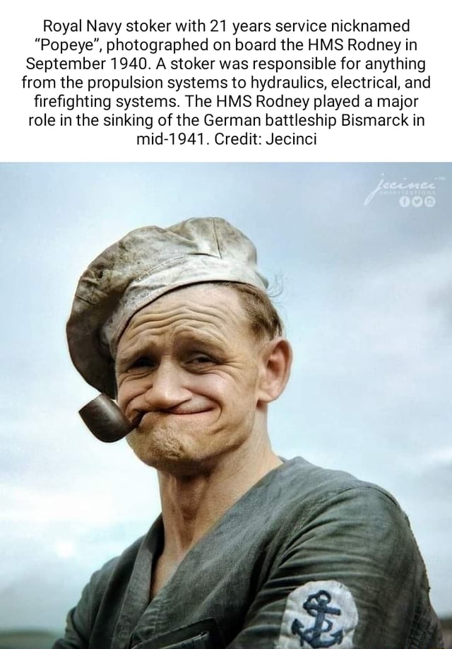 Royal Navy stoker with 21 years service nicknamed "Popeye ...