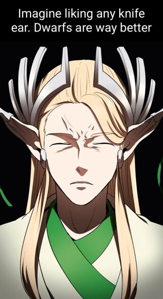 Imagine liking any knife ear. Dwarfs are way better - iFunny