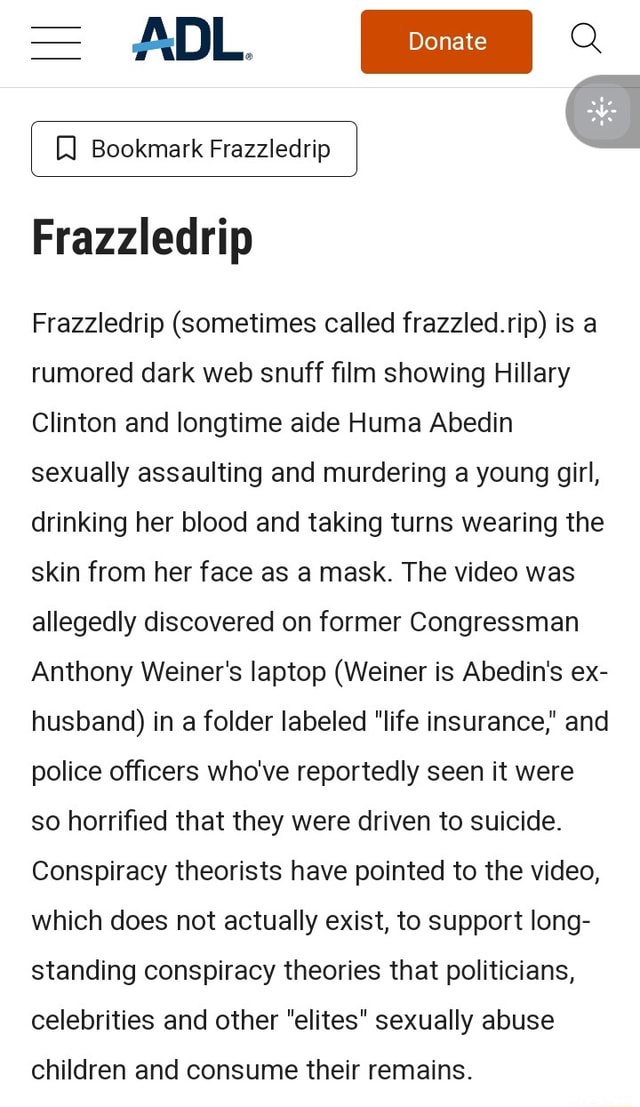 ADL Bookmark Frazzledrip I Frazzledrip Frazzledrip (sometimes called ...