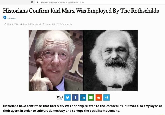 Historians Confirm Karl Marx Was Employed By The Rothschilds May Sean ...