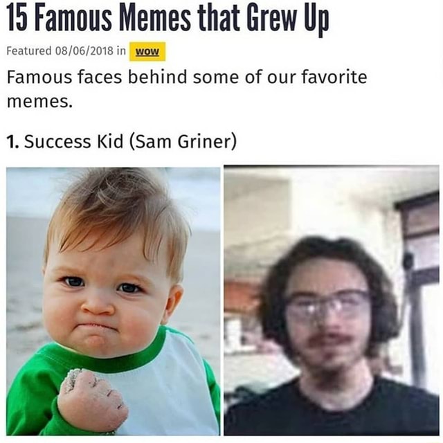 15 Famous Memes that Grew Up Featured in wow Famous faces behind some ...