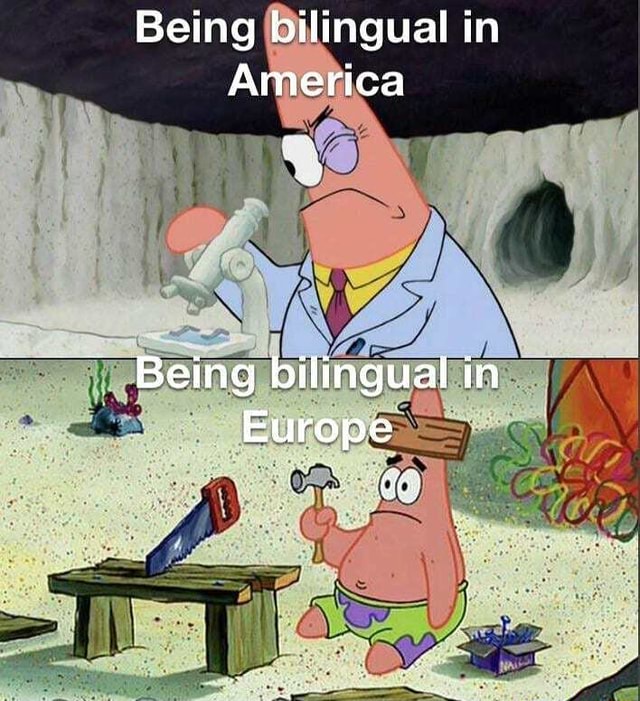 Being bilingual in America Being bilingual in Europe - iFunny
