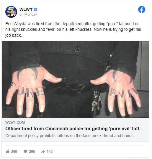 WLWT on Monday Eric Weyda was fired from the department after getting ...