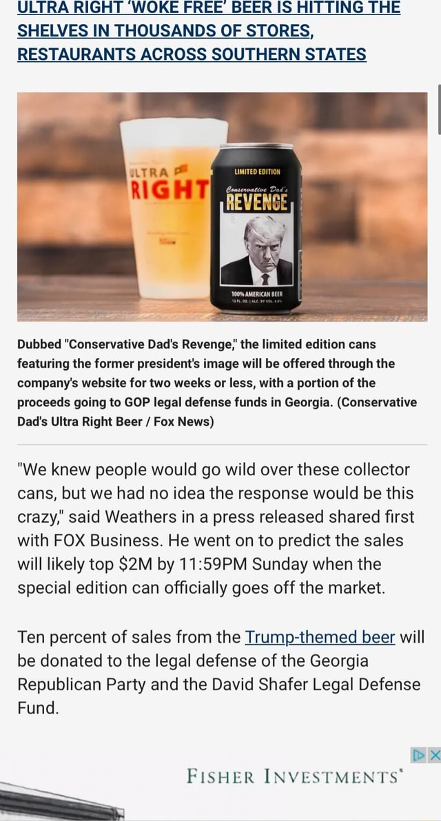 ULTRA RIGHT WOKE FREE BEER IS HITTING THE SHELVES IN THOUSANDS OF STORES, RESTAURANTS ACROSS ...