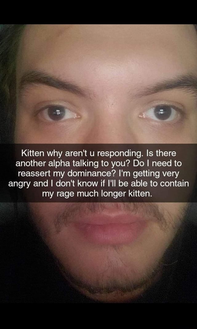 Kitten why aren't u responding. Is there another alpha talking to you ...