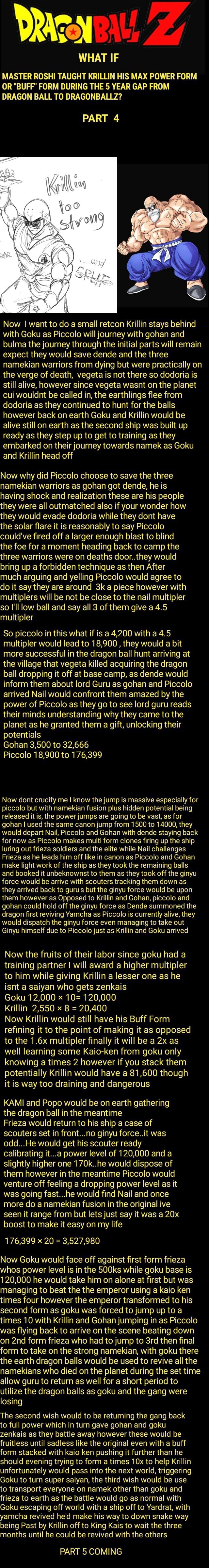 WAN WHAT IF MASTER ROSHI TAUGHT KRILLIN HIS MAX POWER FORM OR "BUFF ...