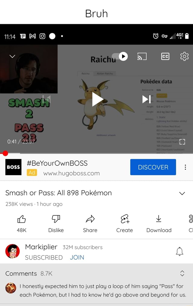 Bruh 114 BM Raich Pokedex data #BeYourOwnBOSS BOSS www Smash or Pass ...