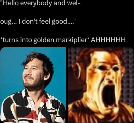 "Hello everybody and wel- oug... I don't feel good...." *turns into ...