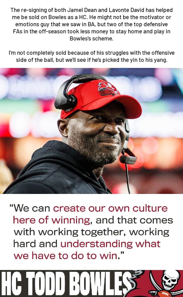 The re-signing of both Jamel Dean and Lavonte David has helped me be ...