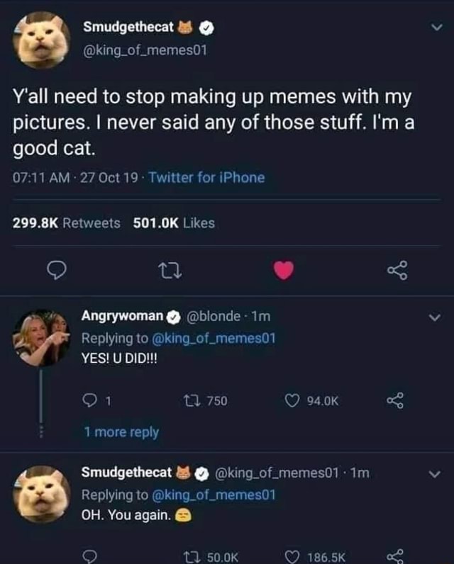 Smudgetheeat Y'all need to stop making up memes with my pictures. I ...