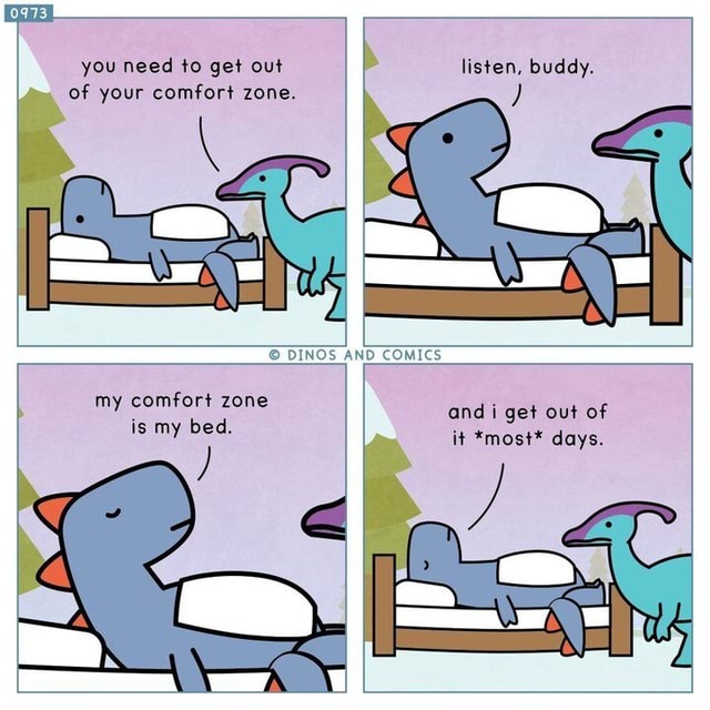 Progression 🏻 @dinosaurcouch - #comic #comfortzone #bed #sleep #9gag ...