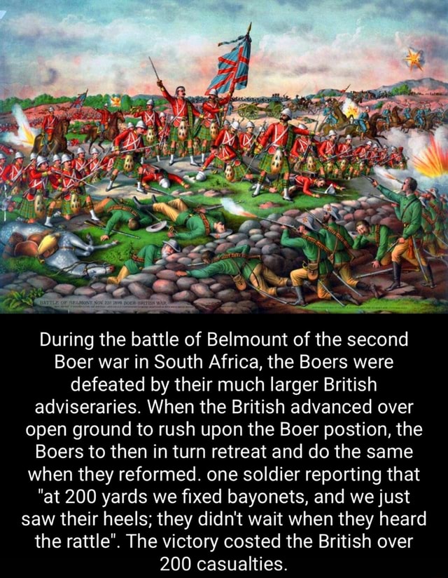 During the battle of Bel mount of the second Boer war in South Africa ...