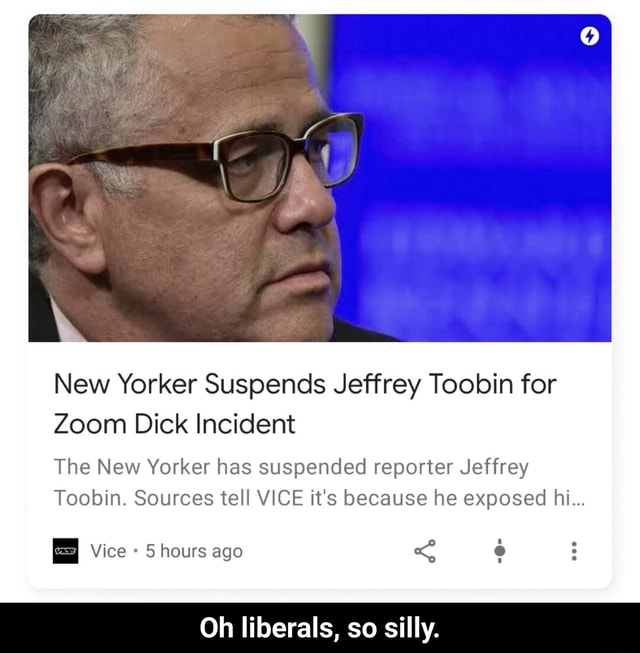 New Yorker Suspends Jeffrey Toobin for Zoom Dick Incident The New ...
