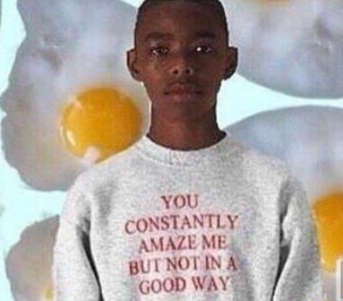 YOU CONSTANTLY AMAZE ME NOTINA GOOD WAY - iFunny