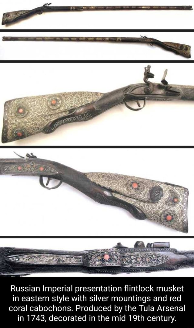 Russian Imperial presentation flintlock musket in eastern style with ...