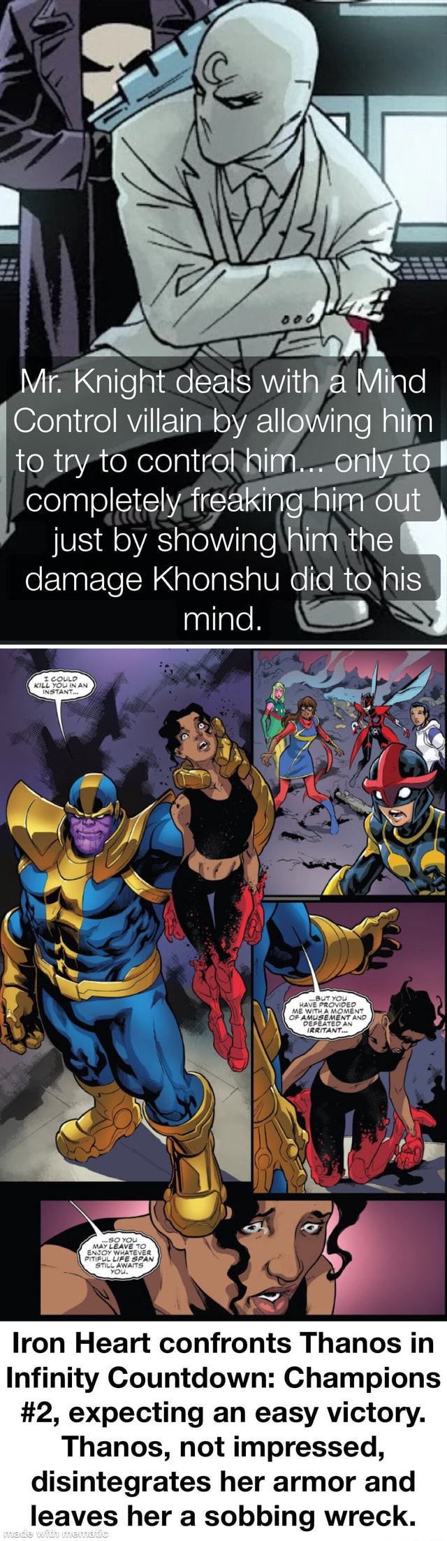 Mr. Knight deals with a Mind Control villain by allowing him to try to control him... only to ...