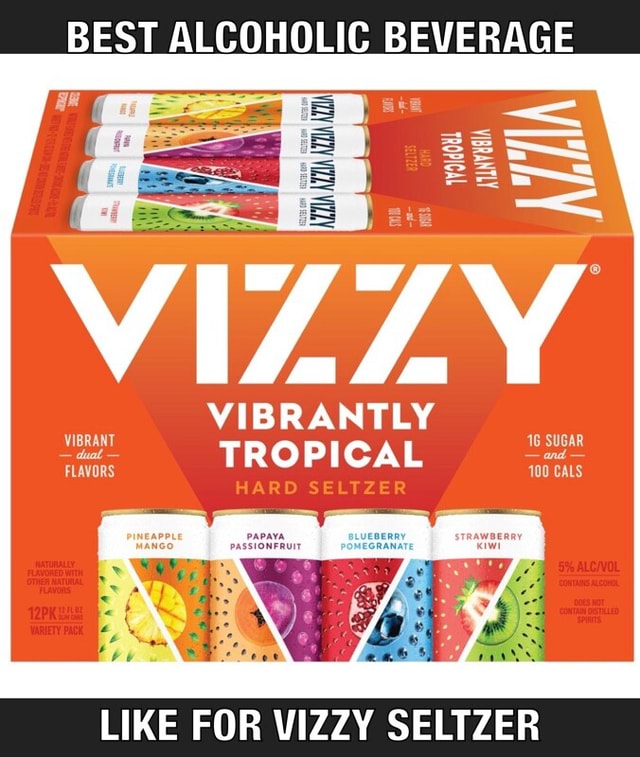 BEST ALCOHOLIC BEVERAG VIZZY VIBRANTLY TROPICAL SUGAR HARD SELTZER ...