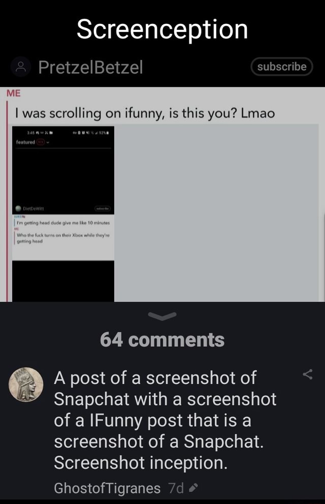PretzelBetzel subscribe I was scrolling on ifunny, is this you? Lmao 64 ...