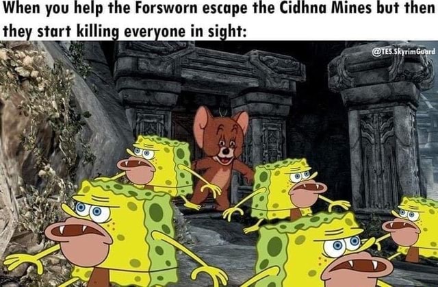 When you help the Forsworn escape the Mines everyone in sight: er - iFunny